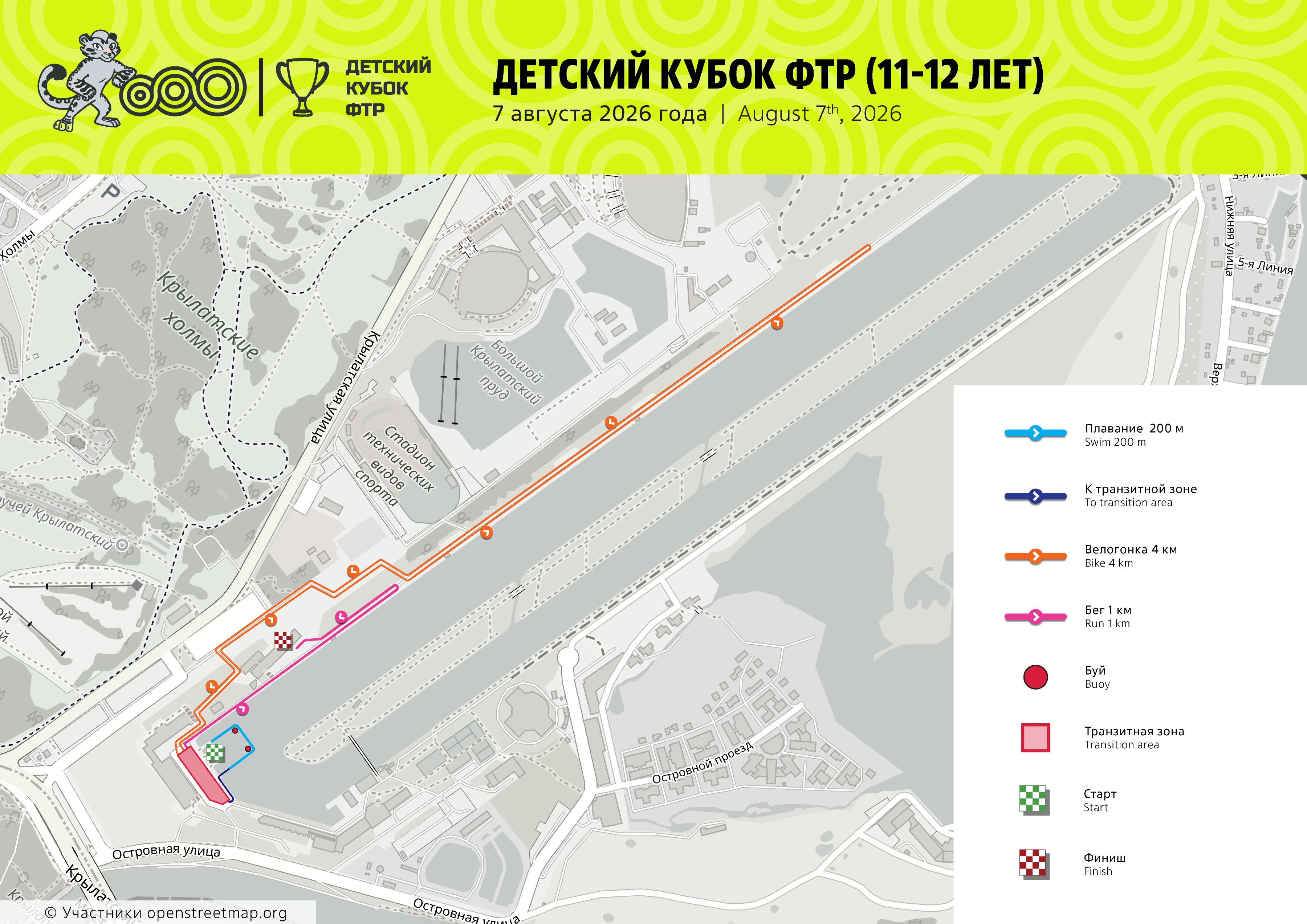 Race course ДЕТСКИЙ КУБОК ФТР (11-12 лет) 2026 07.08.2026 в Москва ...